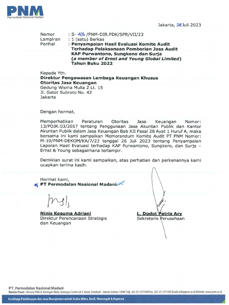 PNMP - Laporan Informasi Dan Fakta Material - 31355367 - Lamp1 | PDF