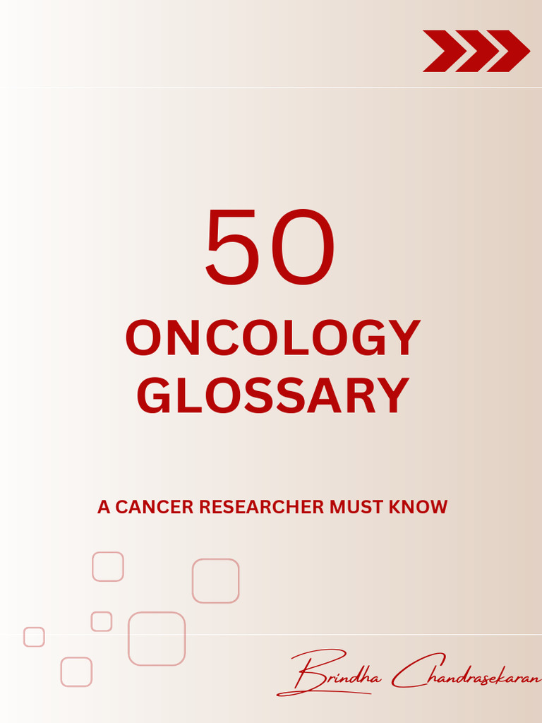 Oncology Terminology Glossary | PDF | Cancer | Oncology