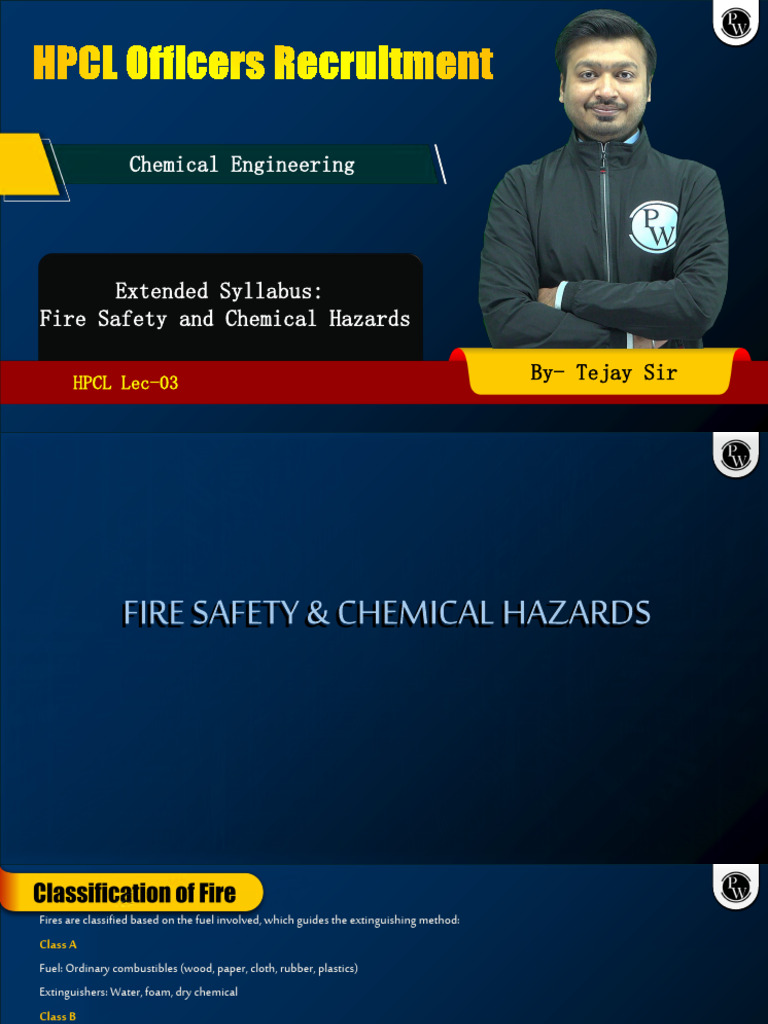 Fire Safety & Chemical Hazards Guide | PDF | Chemistry | Chemical ...