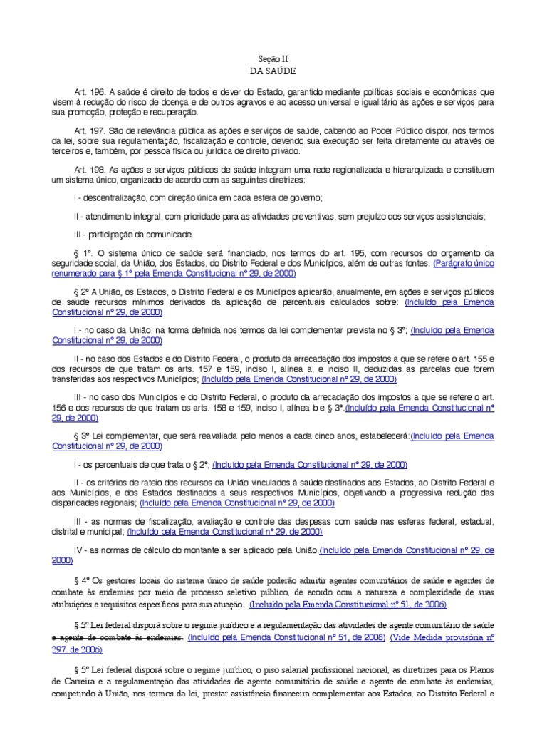Art.196 A 200 Da CF | PDF | Emenda Constitucional | Governo