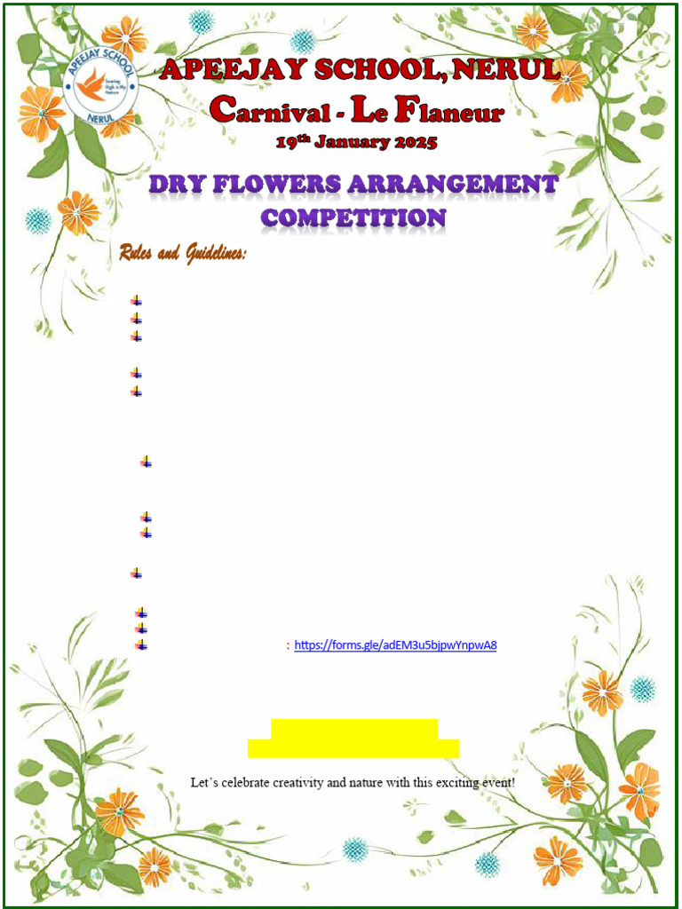 Carnival 2025 All Competitions Form | PDF