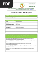 African Union CV Template for Internships | PDF | African Union ...
