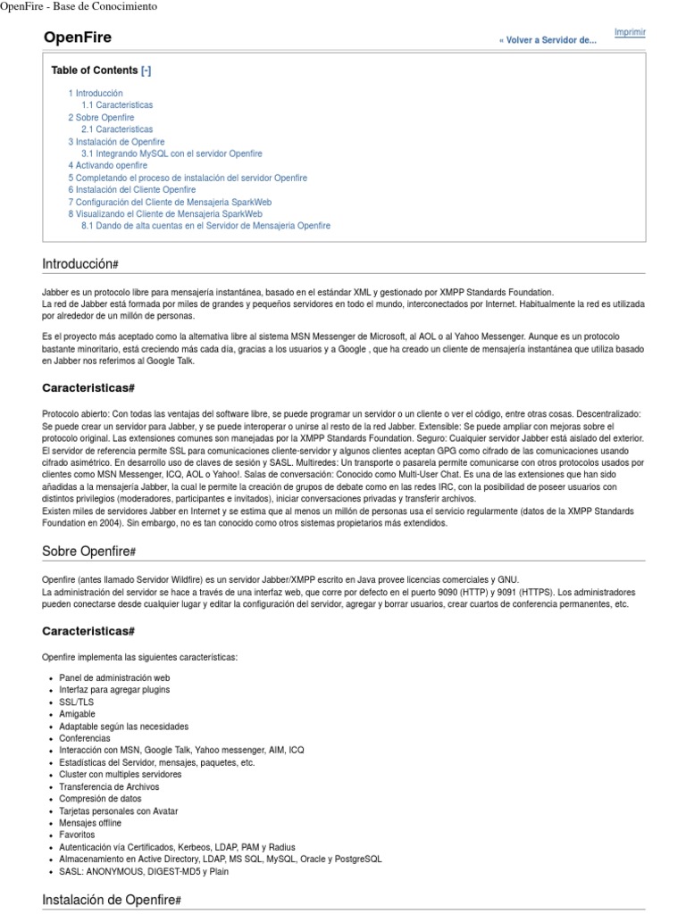 OpenFire - Base de Conocimiento | PDF | ciberespacio | Áreas de informática