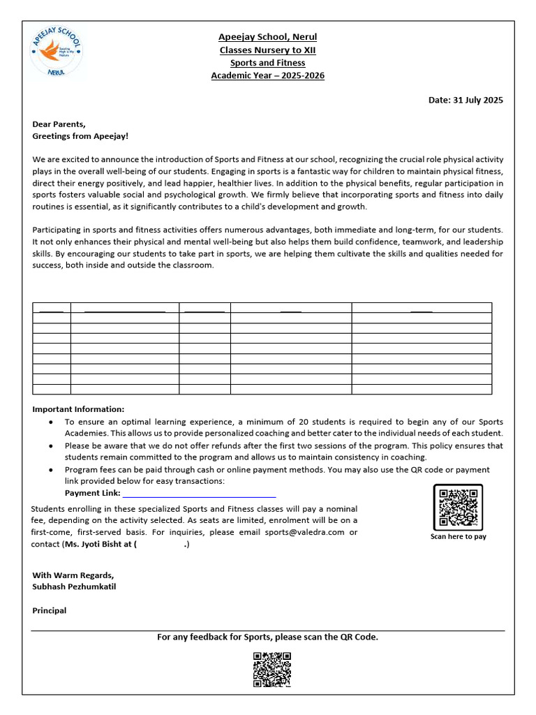 Circular Sports Nerul-1 | PDF | Sports | Physical Fitness