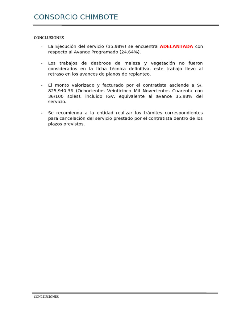 Conclusiones - Tayca | PDF