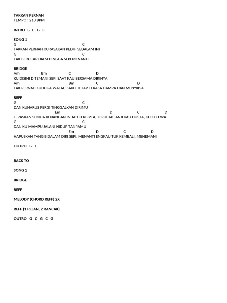 Lirik Lagu Tentang Cinta dan Kehilangan | PDF