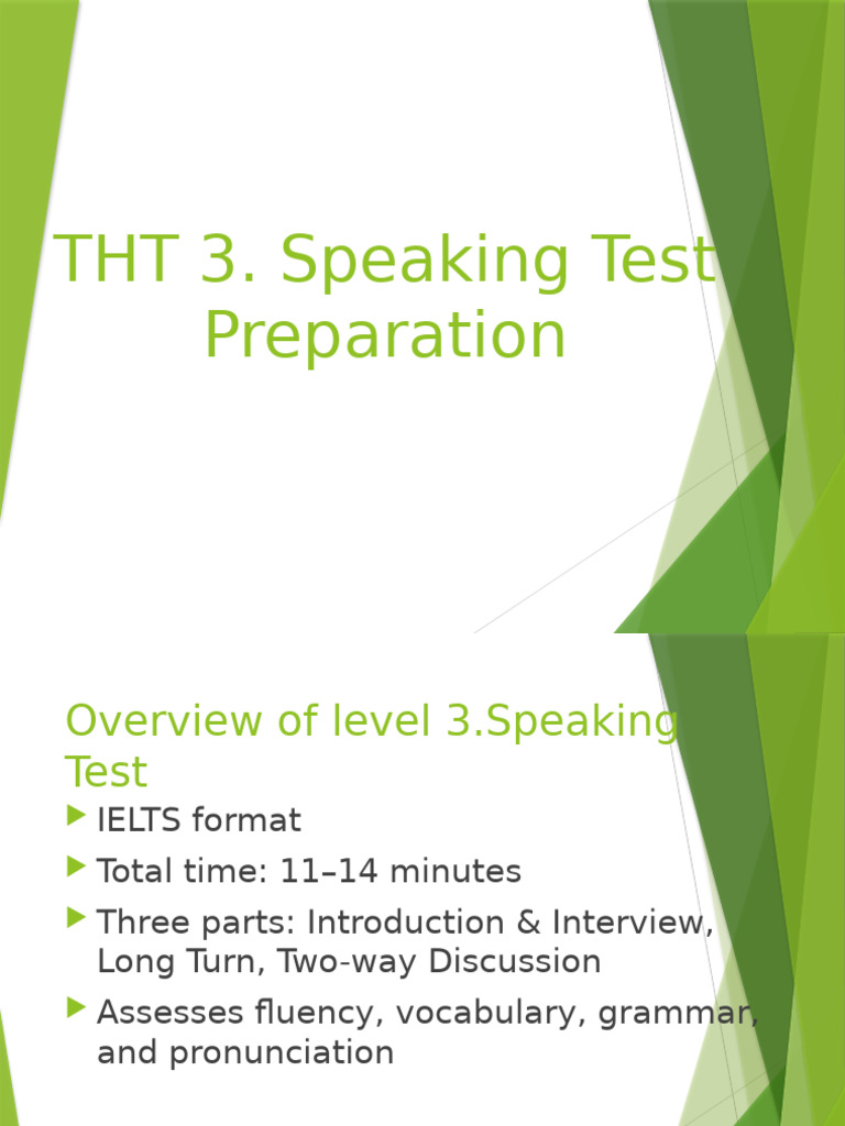 Level 3 IELTS Speaking Test Guide | PDF