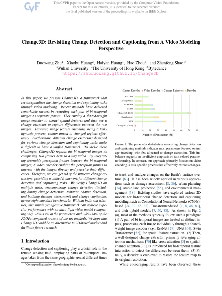 Zhu Change3D Revisiting Change Detection and Captioning From A Video Modeling CVPR 2025 Paper ...