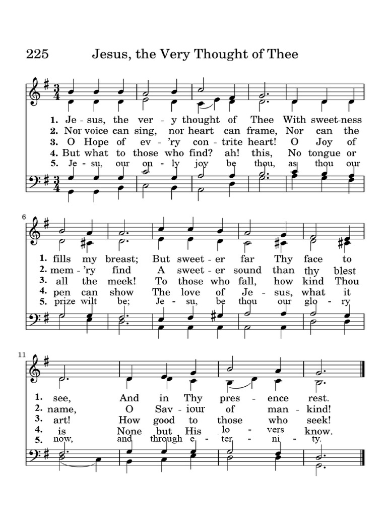 Jesus, The Very Thought of Thee | PDF