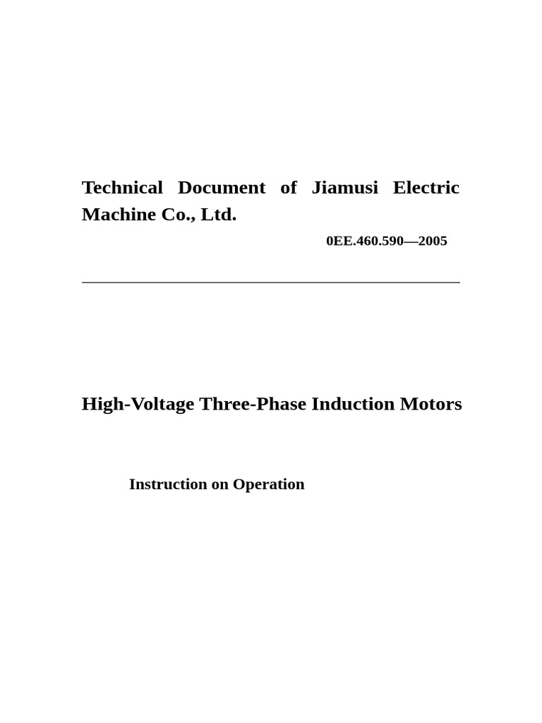 High-Voltage Three-Phase Induction Motors | PDF | Electric Motor | Bearing (Mechanical)