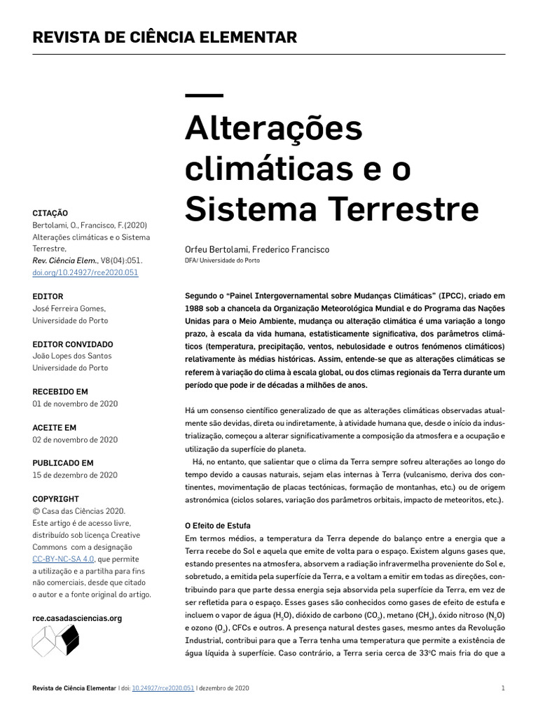 Impactos das Alterações Climáticas | PDF | Dióxido de carbono | Efeito ...