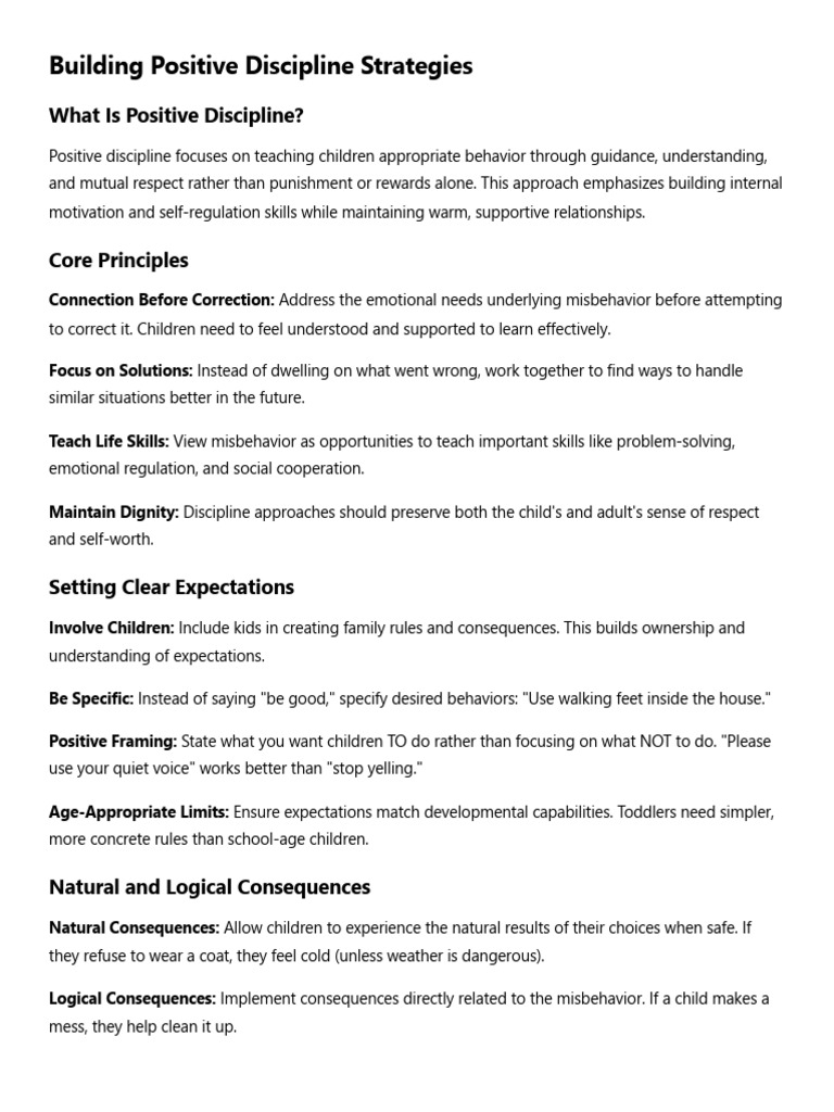 Building Positive Discipline Strategies | PDF | Disciplines ...
