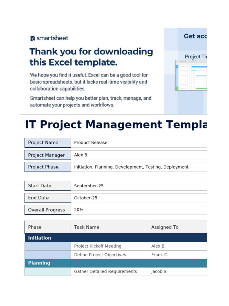 IC IT Project Management Template Example 8539 | PDF | Computer Engineering | Systems Engineering