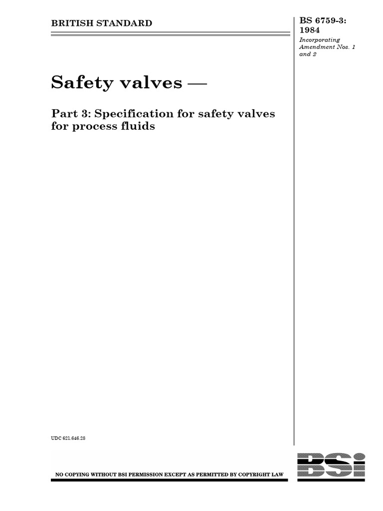 BS 6759-3 Safety Valves | PDF | Valve | Pressure