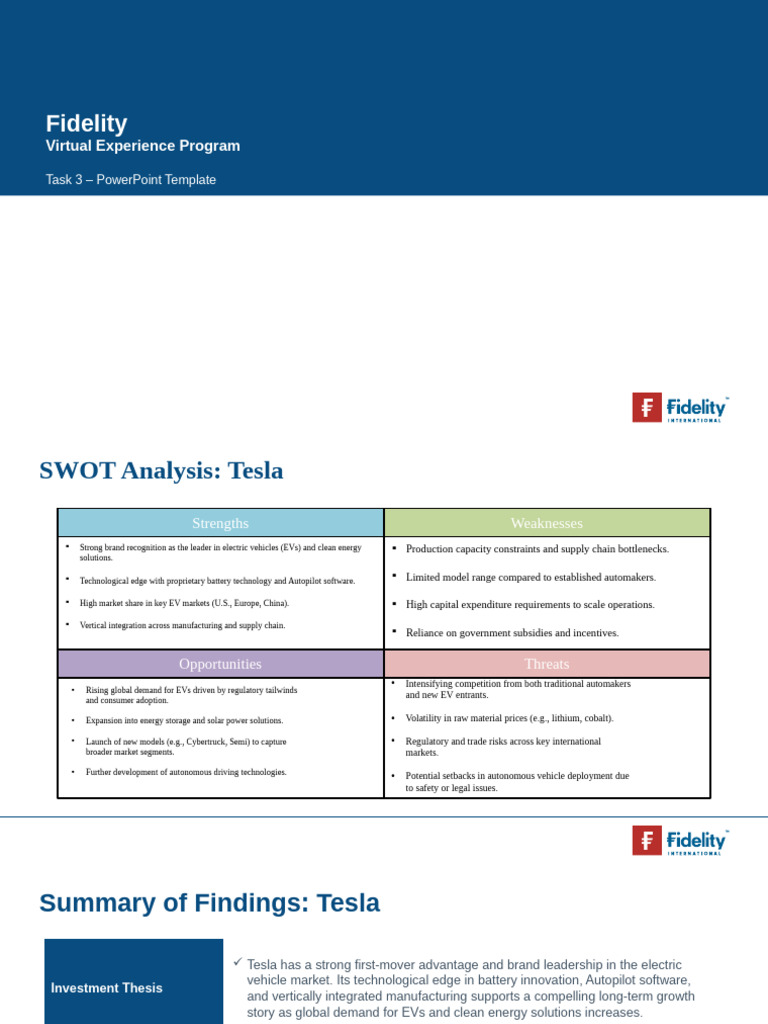 Tesla SWOT Analysis Completed | PDF | Electric Vehicle | Sustainable Energy