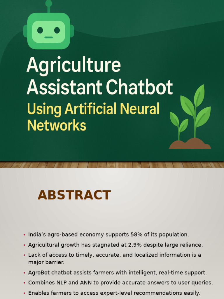 Agriculture Assistant Chatbot Using ANNPPT-1 | PDF | Agriculture ...