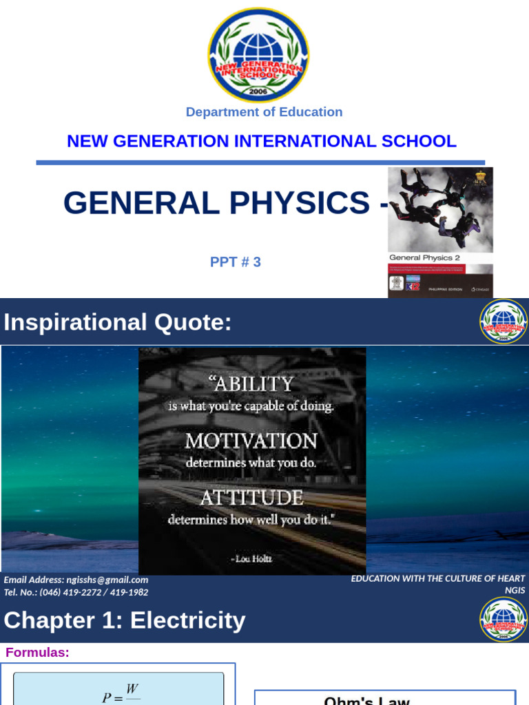 Gen Physics2 Ppt3 | PDF | Volt | Electric Power