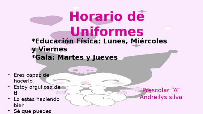 Andreilys Horario de Uniforme | PDF