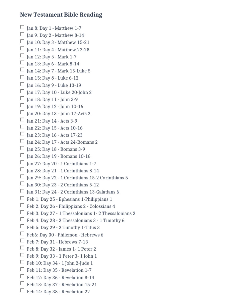 New Testament Bible Reading | PDF