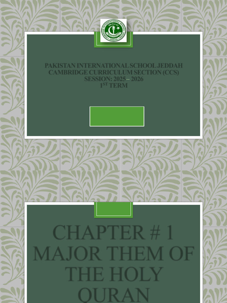 Islamic Studies: Themes of the Quran | PDF | God In Islam | Tawhid