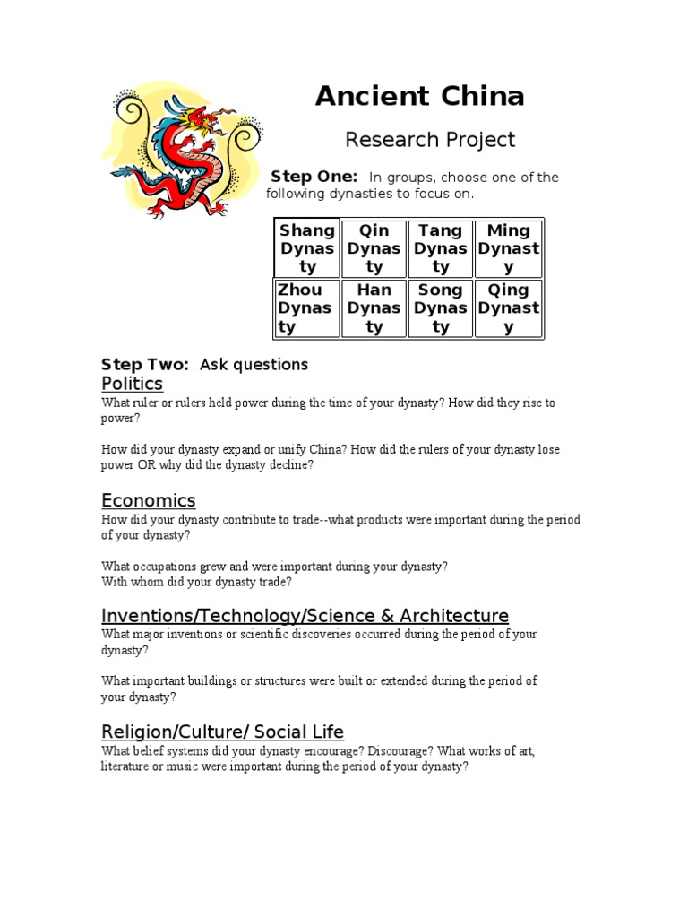 Ancient China Research Project | PDF | History Of China | East Asia