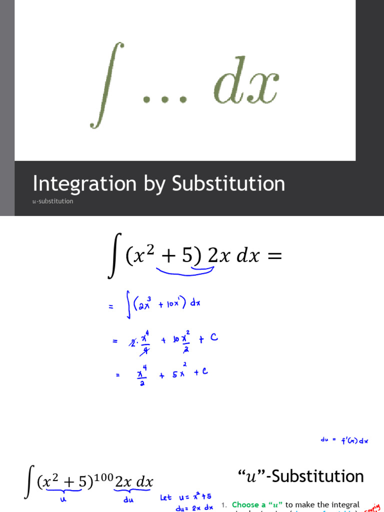 Integration by Substitution - V1 | PDF