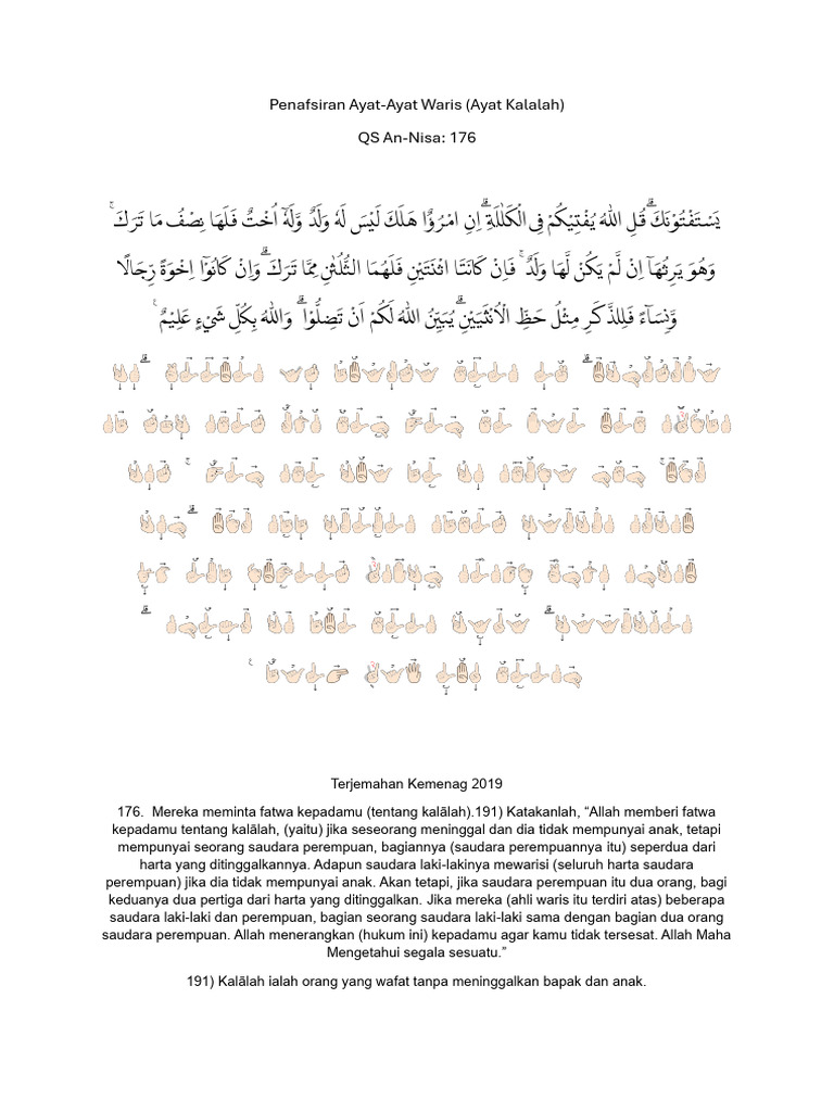 Penafsiran Ayat Waris (Ayat Kalalah) | PDF
