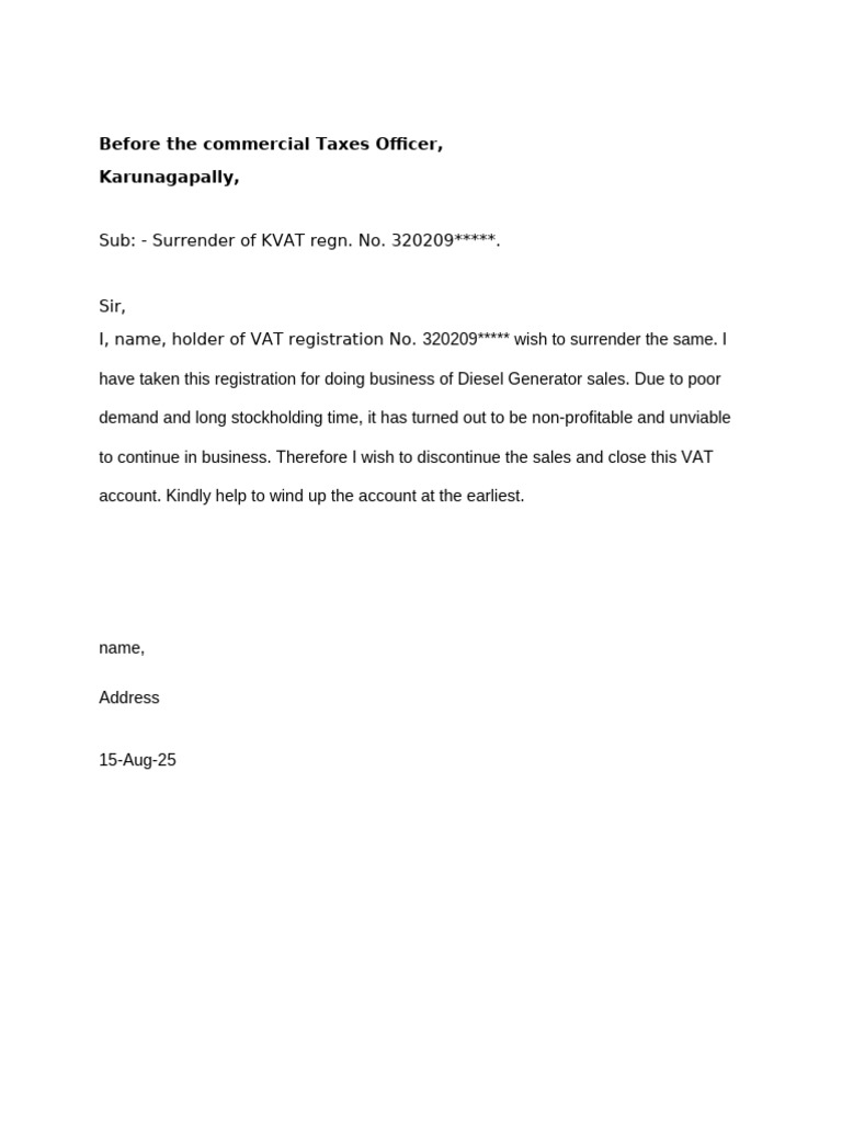 Application To Close VAT Registration | PDF