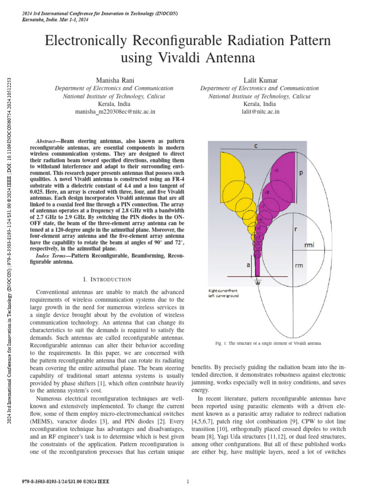 Vivaldi Antenna with Reconfigurable Beam | PDF | Antenna (Radio ...
