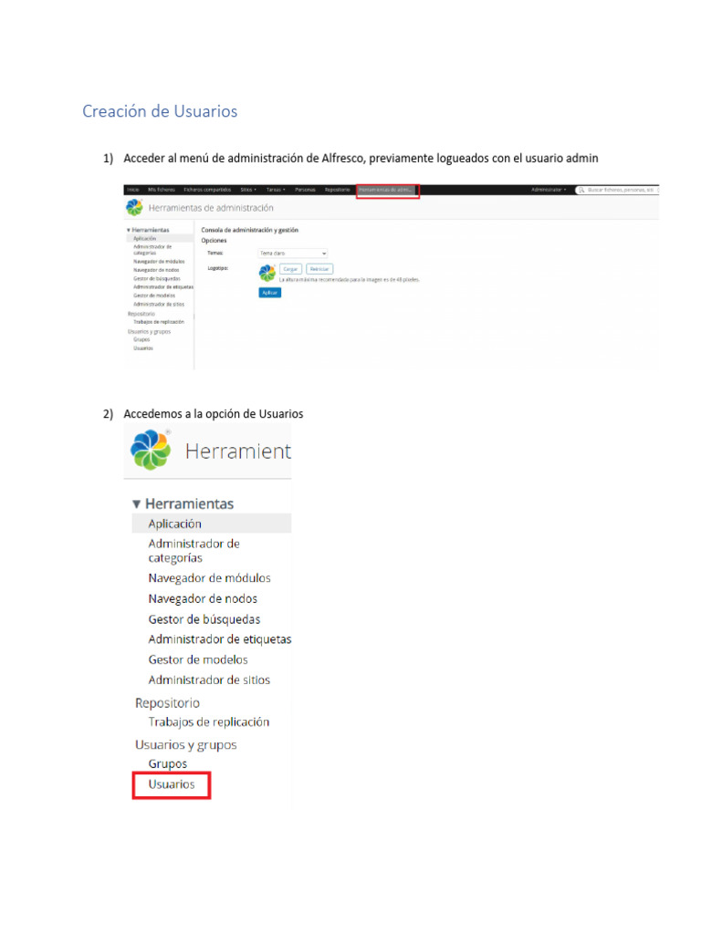 Instructivo Seguridad Alfresco | PDF