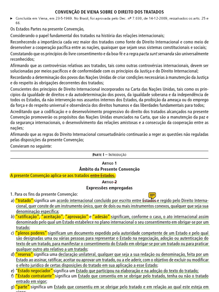 Convençao de Viena - 1969 | PDF | Tratado | Direito Internacional Convençao de Viena - 1969 | PDF | Tratado | Direito Internacional