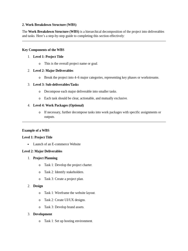 Work Breakdown Structure Guide | PDF | Computing | Systems Engineering