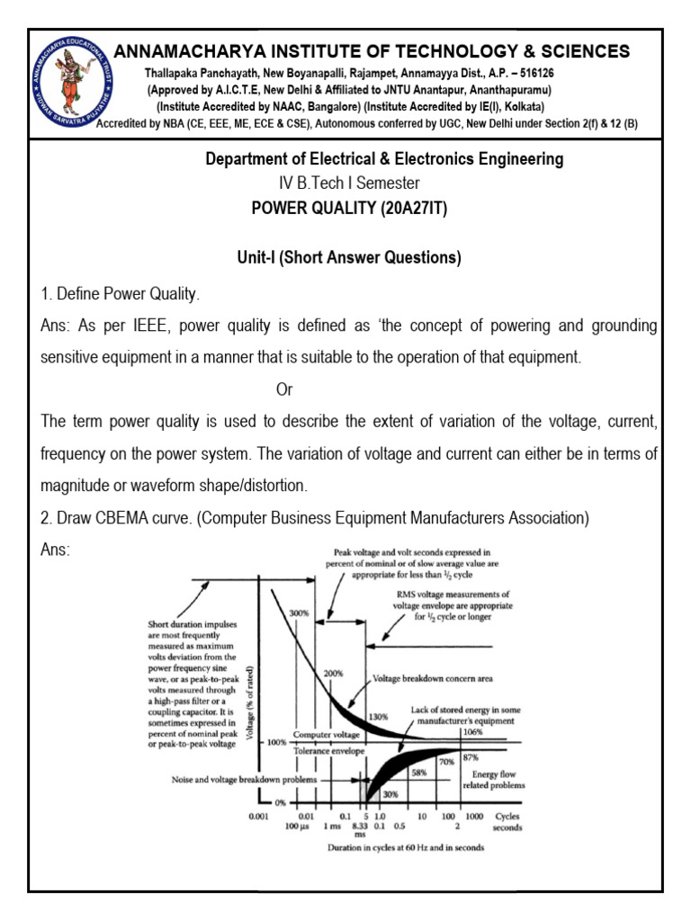 Power Quality Lecture Material by Boothapati Anil Kumar | PDF | Power Supply | Electromagnetic ...