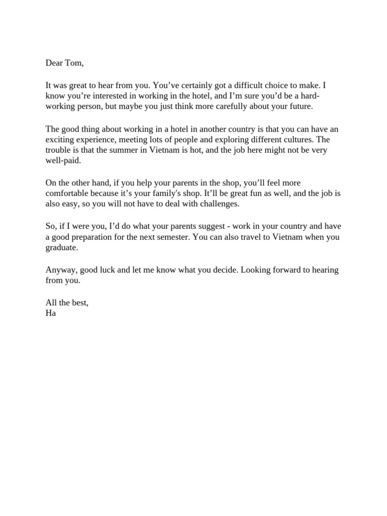Writing b2 Letter | PDF