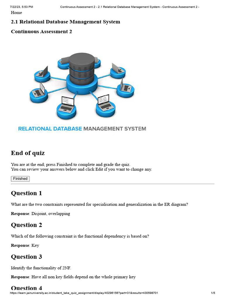 Relational Database Management System - Continuous Assessment 2 | PDF | Relational Database ...