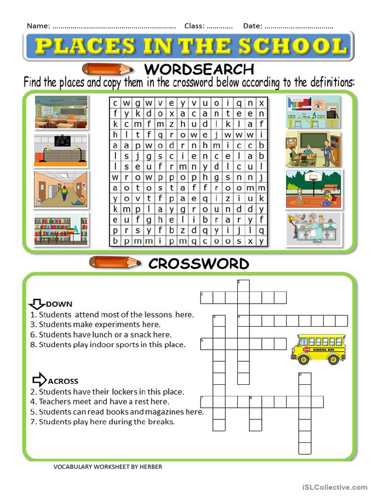 Places in The School WS | PDF
