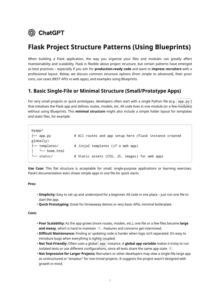 Flask Project Structure Patterns (Using Blueprints) | PDF | Databases | Computer File
