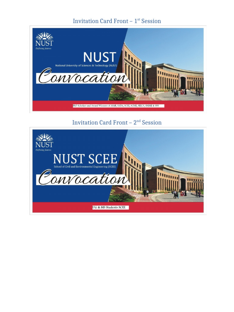 NUST Convocation Ceremony Details | PDF | Fashion | Clothing
