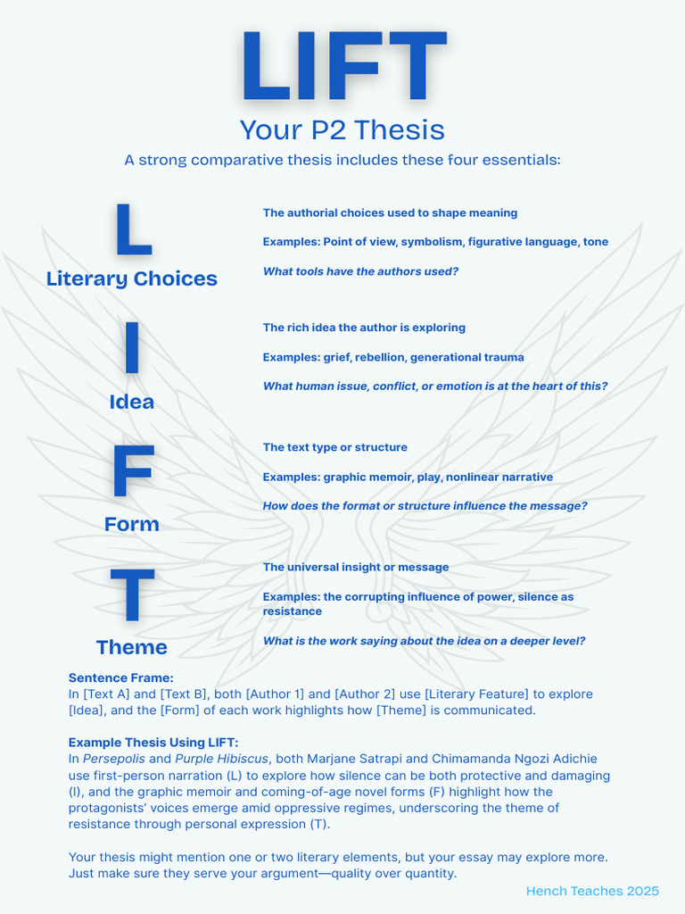Your P2 Thesis: Literary Choices | PDF