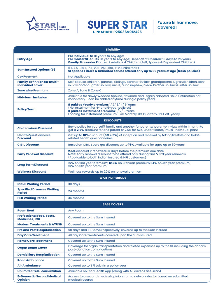 One Pager Super Star-1 | PDF | Insurance | Family