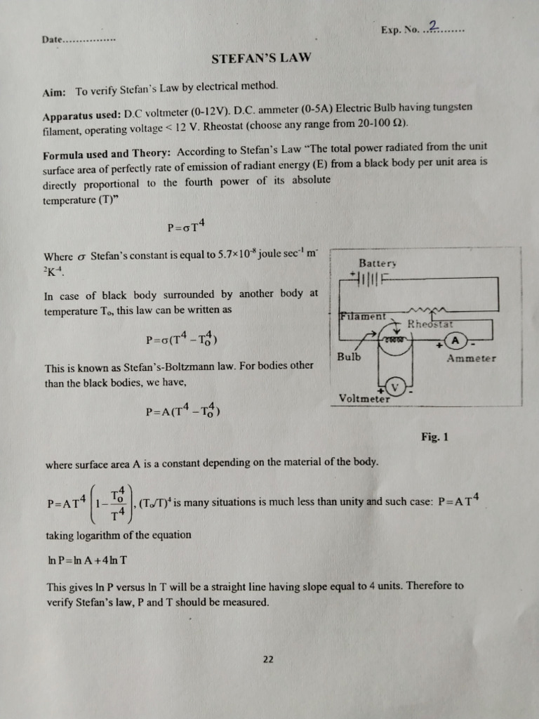 Stefan - S Law | PDF