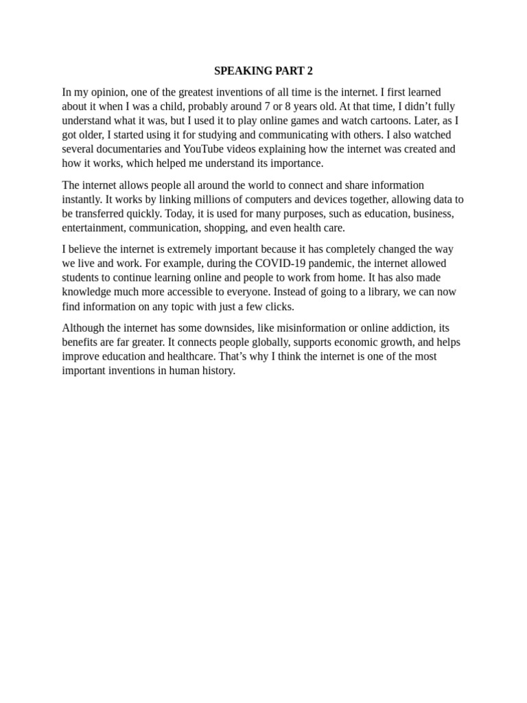 Speaking Part 2 | PDF