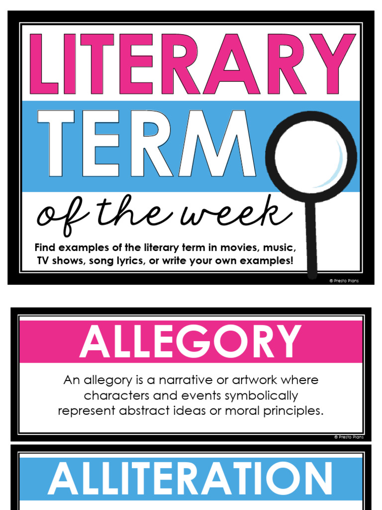 5 Literary Term Posters | PDF | Narration | Comedy