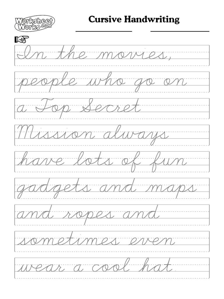 WorksheetWorks Cursive Handwriting 1 | PDF