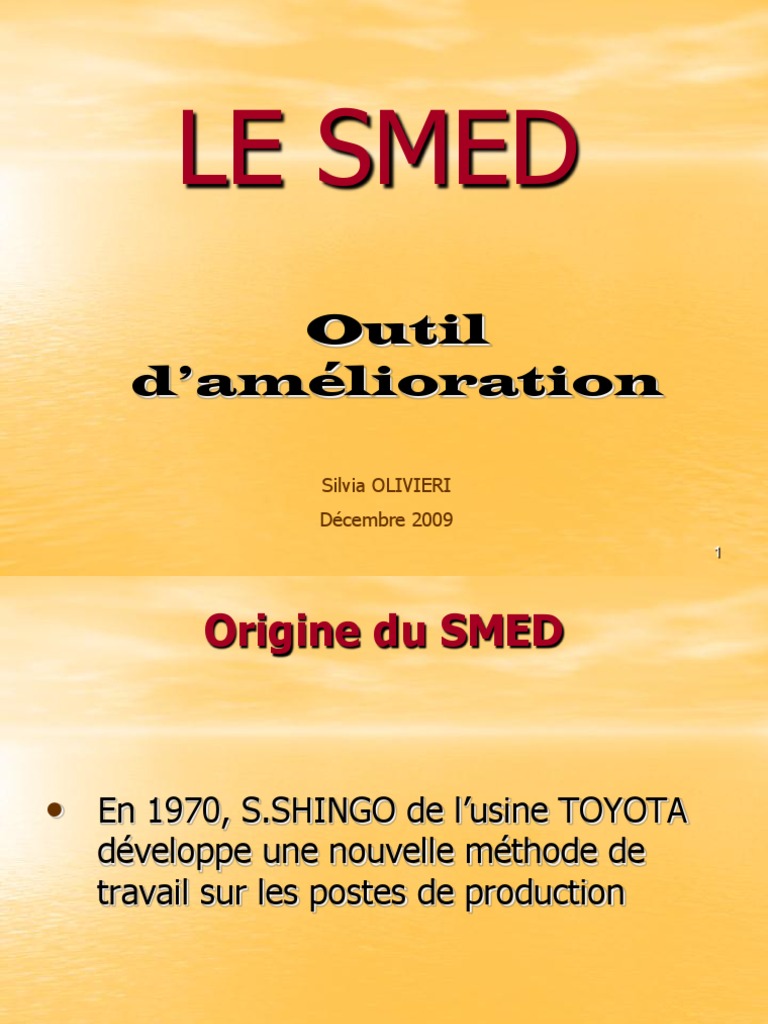 Introduction au SMED : Méthode d'Optimisation | PDF