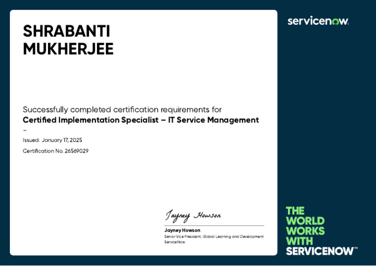Certified ITSM Specialist Certification | PDF