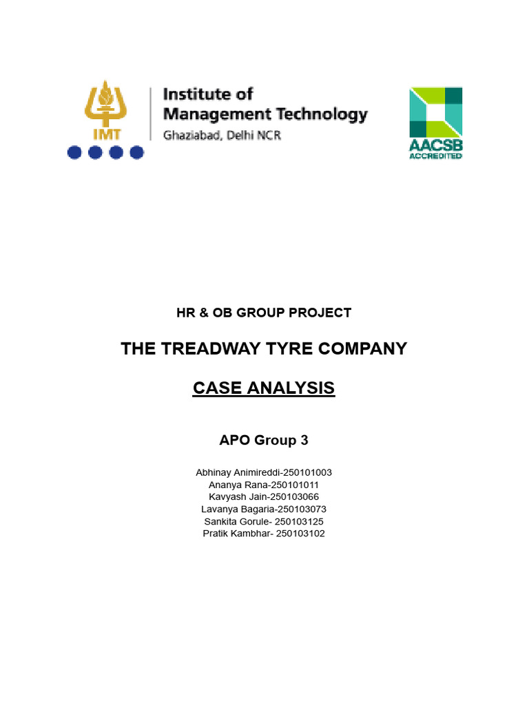 Section-D - Group 3 - Treadway Tire Case Analysis | PDF | Mentorship ...