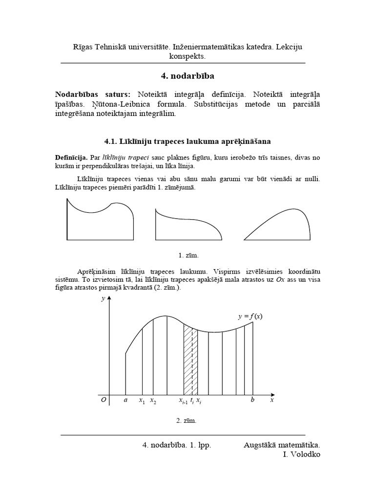 4.LEKCIJA Noteiktais Integrālis | PDF