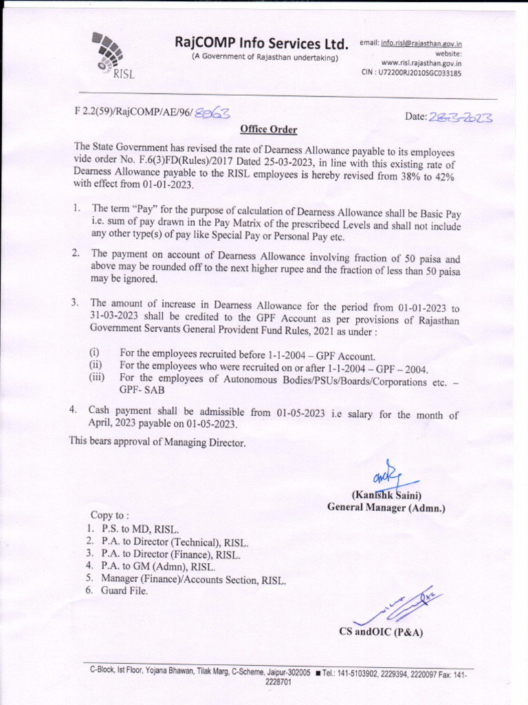 DA Order 28032023 | PDF