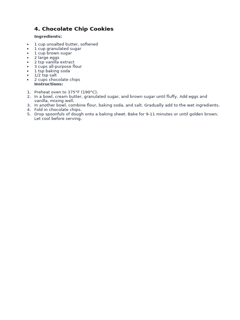 Chocolate Chip Cookies | PDF